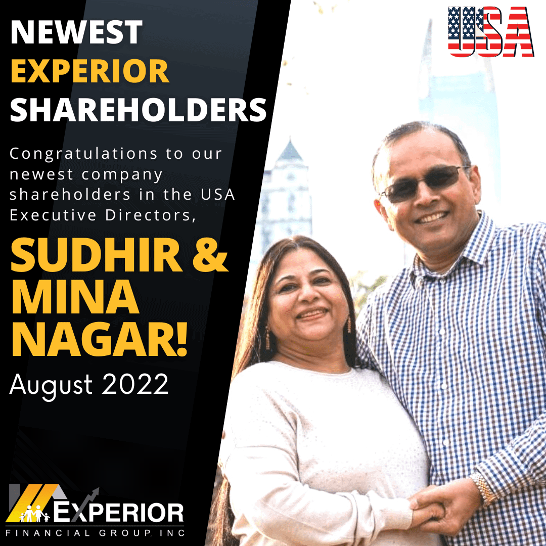 Sudhir & Mina Nagar, newest USA Shareholders! - Experior