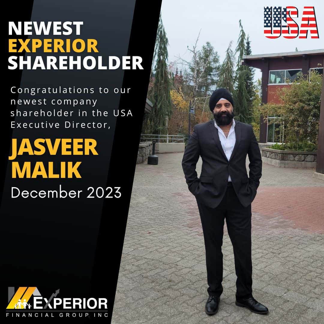 Jasveer Malik, new Shareholder, Experior Financial